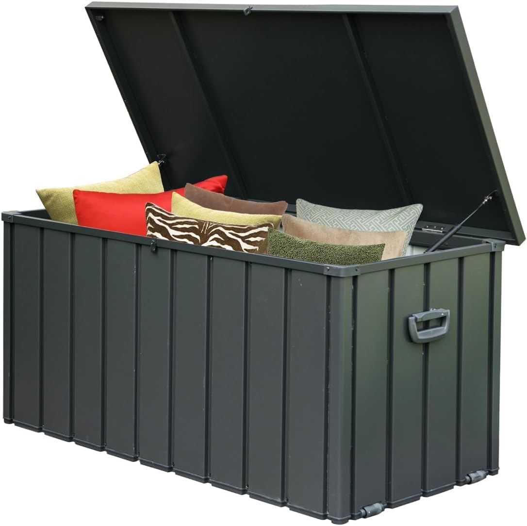 Amazon.com: Domi Deck Box Outdoor 150 Gallon, Waterproof Lockable Steel ...
