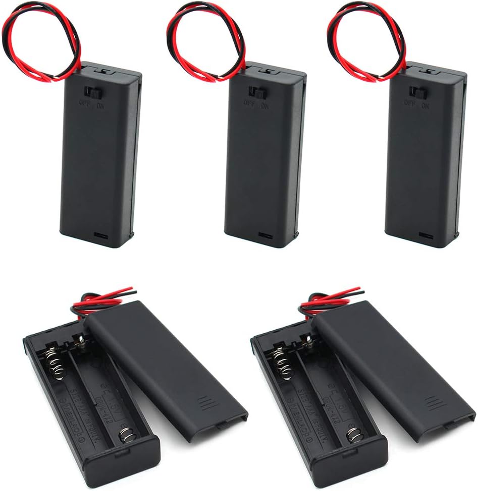 Amazon.com: 2 AAA Battery Holder with ON/Off Switch and Wire Leads Case ...