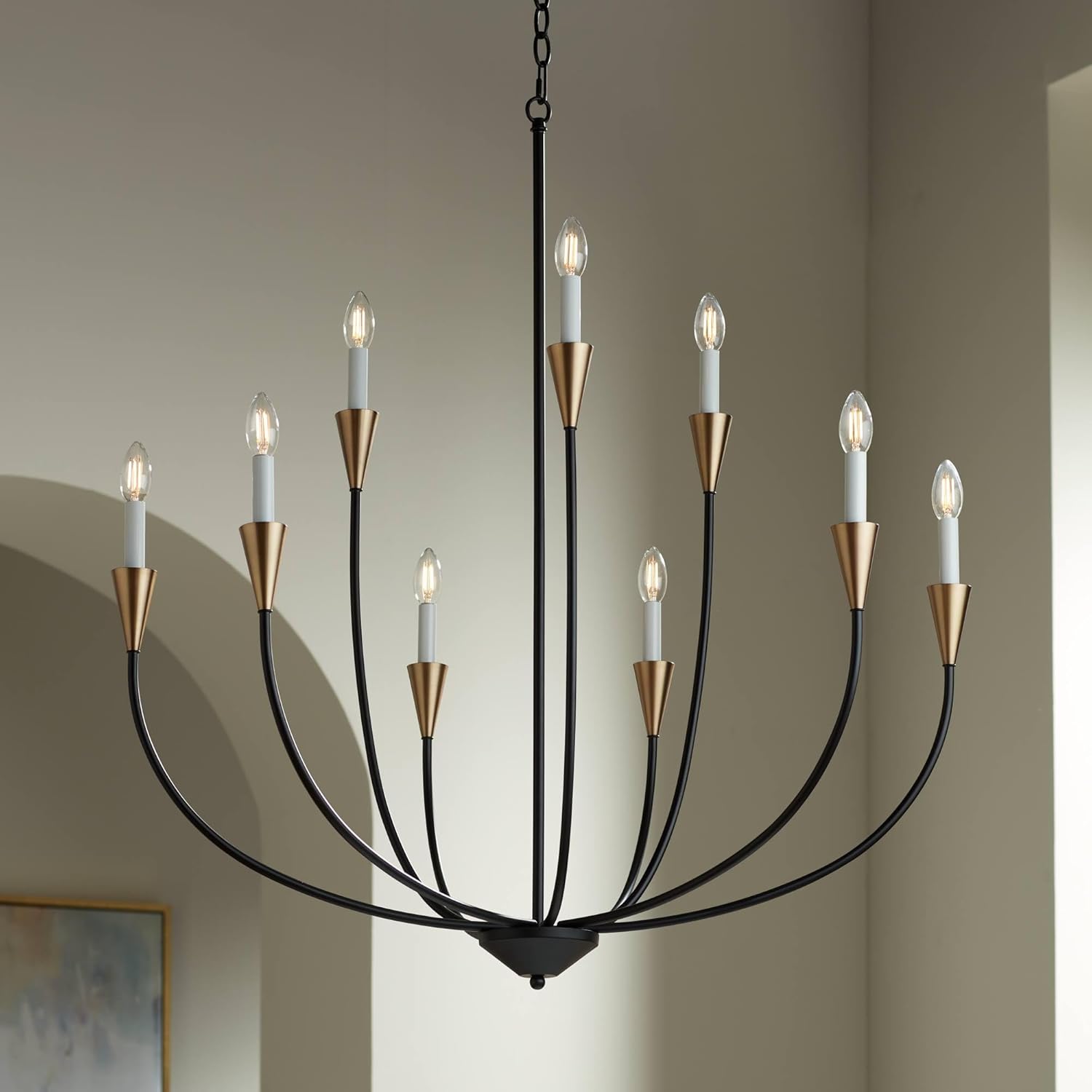 Possini Euro Design Vanelti Matte Black Soft Gold Chandelier Lighting ...