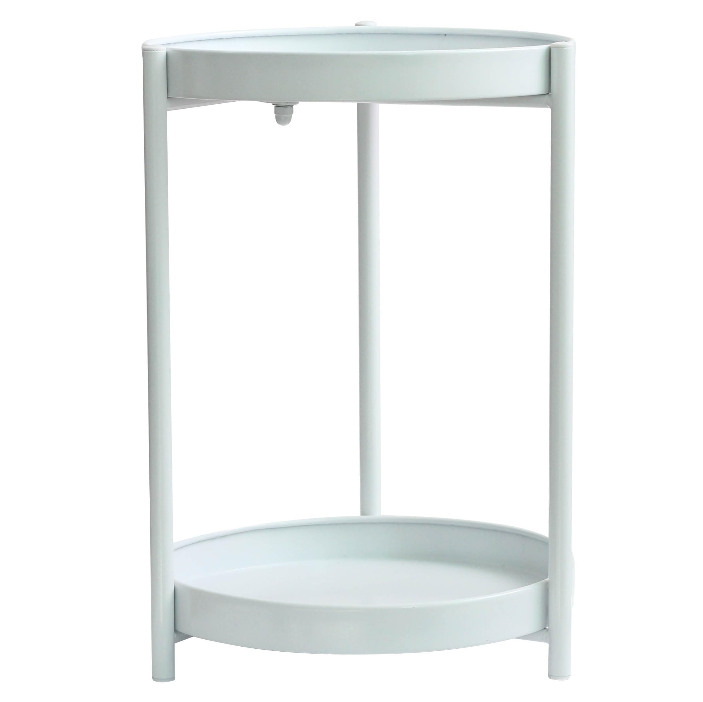 Olly & Rose Matt White Metal Stand - 2 Tier Plant Stand - White Planter ...