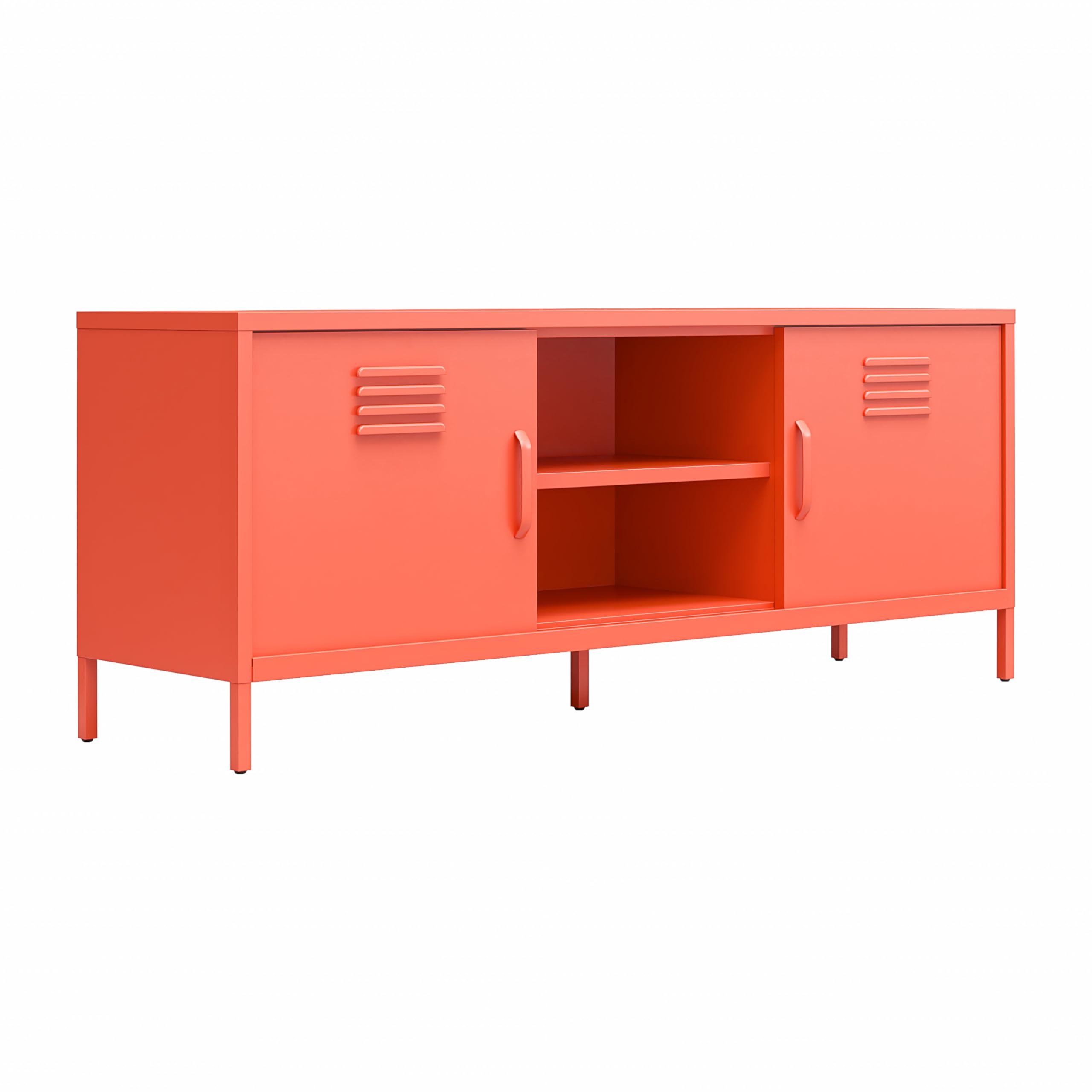 Novogratz Cache Metal Locker-Style TV Stand for TVs up to 65", Orange
