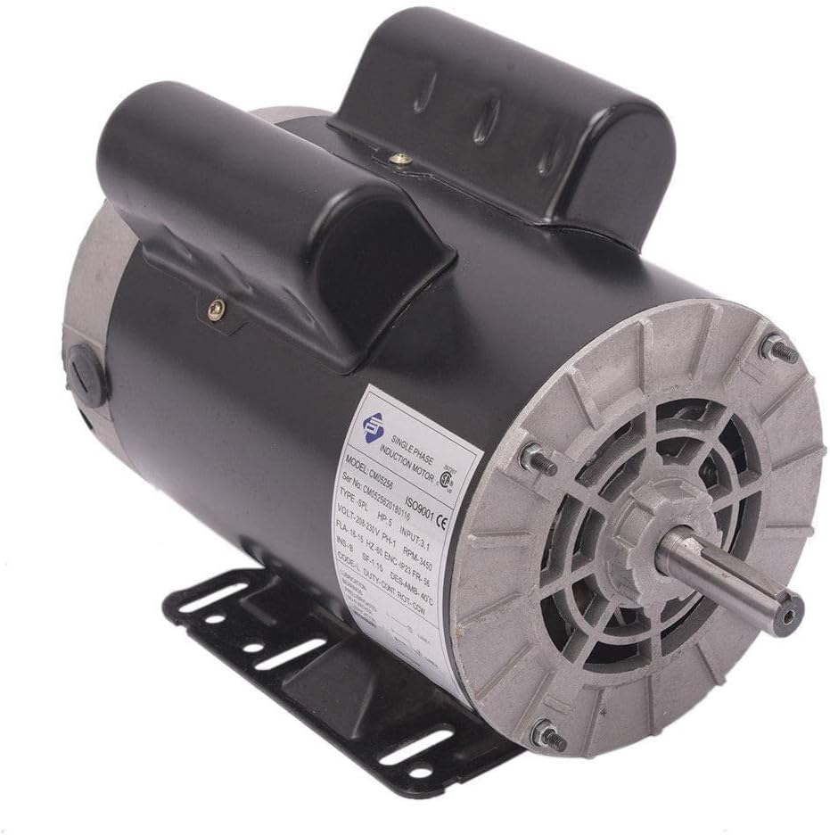 5 HP SPL 3450RPM Single Phase Electric Air Compressor Motor, 56 Frame 5 ...