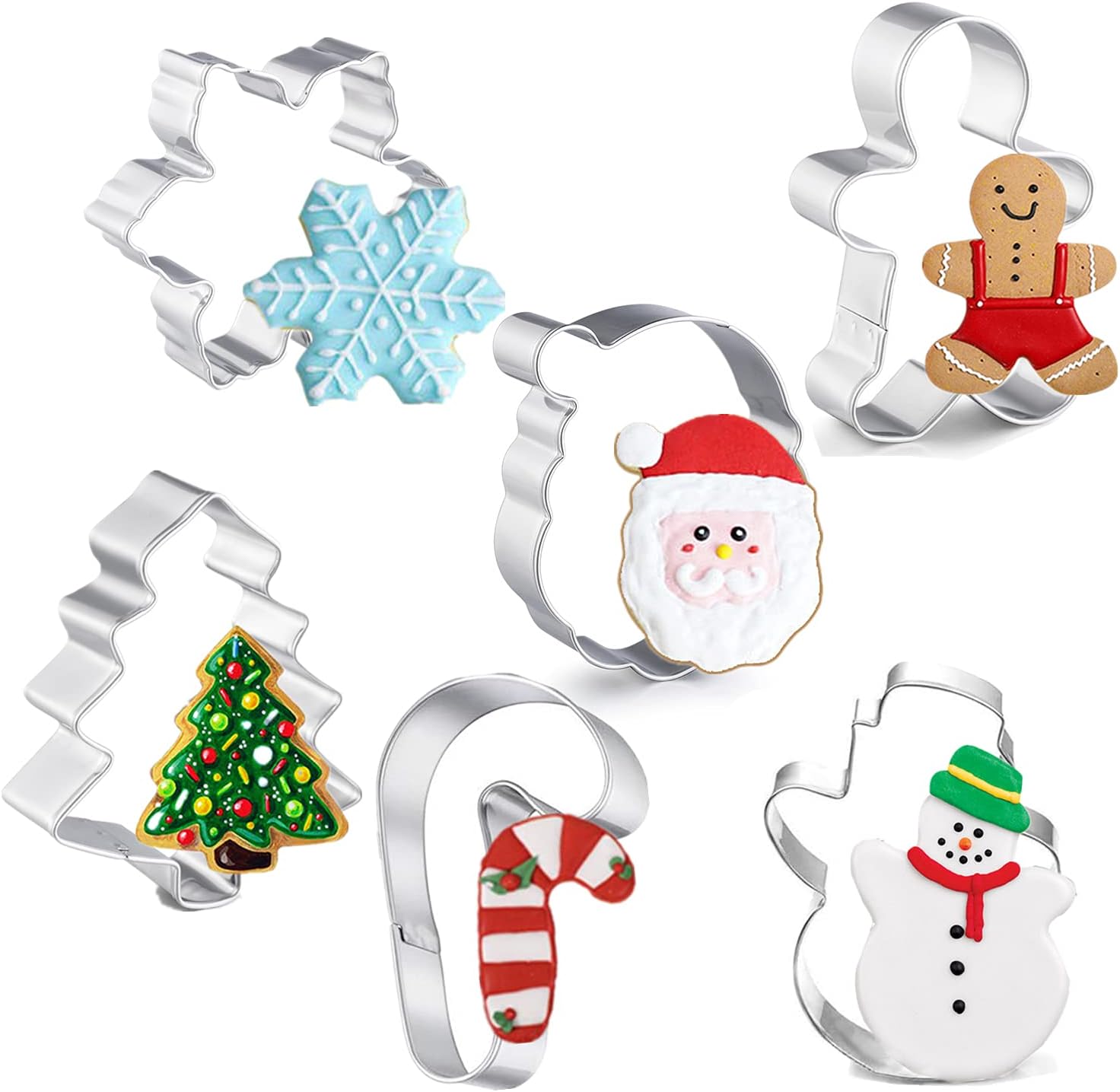 Amazon.com: Mini Christmas Cookie Cutters Set - Gingerbread Man, Tree ...