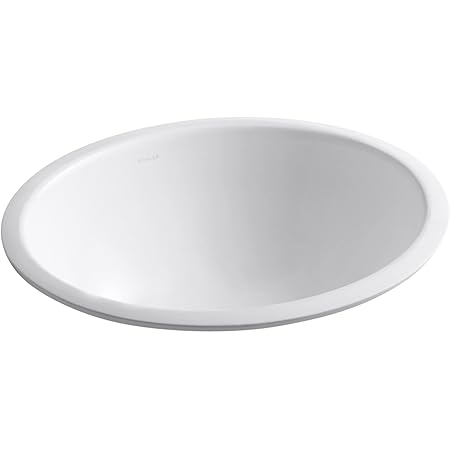 KOHLER K-2298-0 Compass Self-Rimming Undercounter Bathroom Sink, White ...