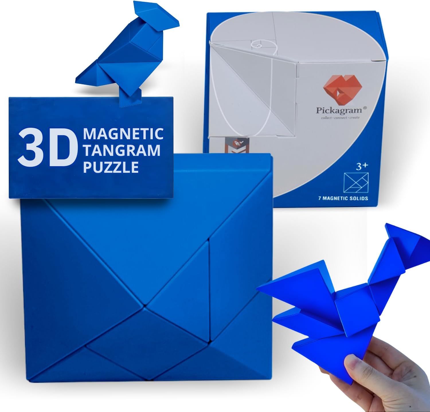 Amazon.com: Pickagram Tangrams for Kids Ages 8-12 & Adults 3D Magnetic ...