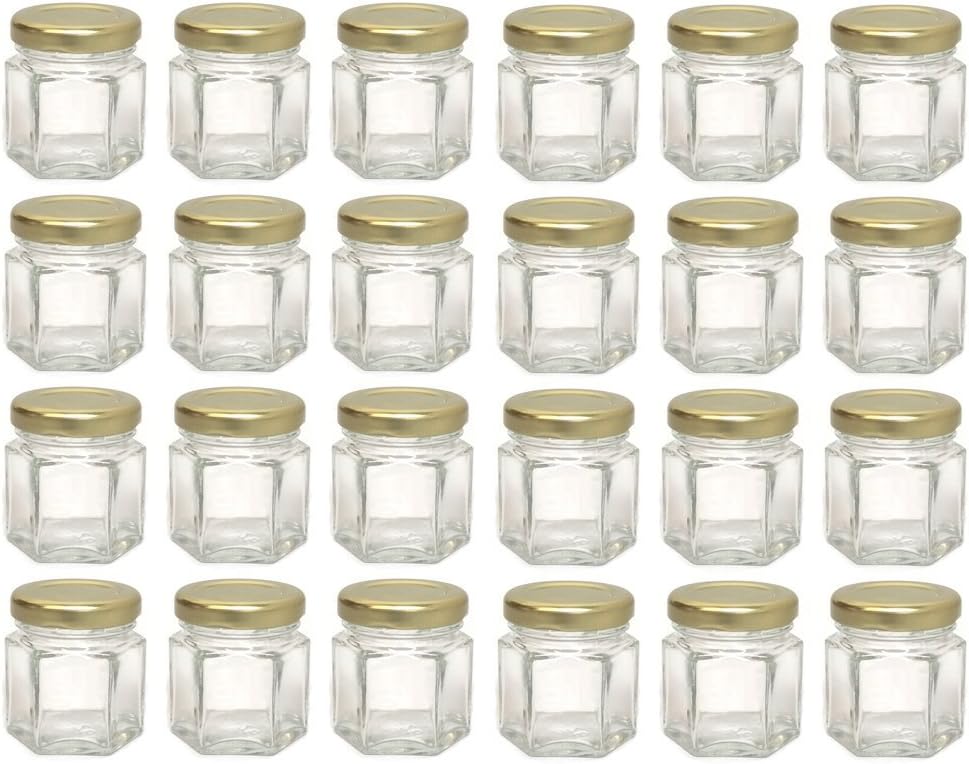 Amazon.com: nicebottles Hexagon Glass Jars, Mini Hex Jars 1.5 Oz - Case of 24: Home & Kitchen