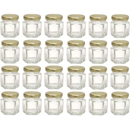 Amazon.com: nicebottles Hexagon Glass Jars, Mini Hex Jars 1.5 Oz - Case ...