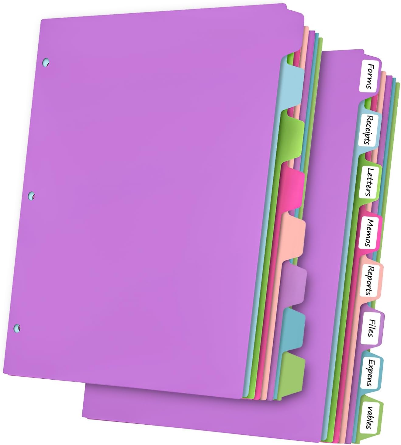 Amazon.com : HABGP 16Pcs/2 Set Binder Dividers with Tabs, 8 Color Tab ...