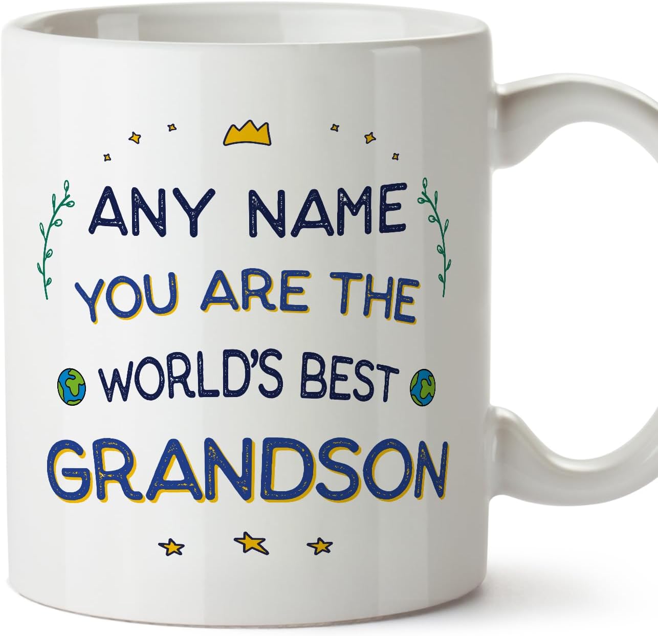 MUGFFINS Personalised Mug for Grandson - in English - World's Best ...