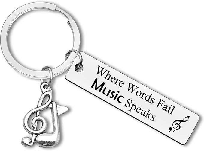 Music Keyring Music Lovers Gifts for Women Men Music Note Keychain Gift ...