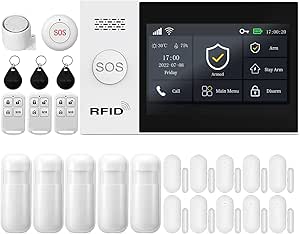 Amazon.com : YBJ Full Touch Screen Wireless Smart Home alarm system, DIY 4G and WiFi Burglar ...