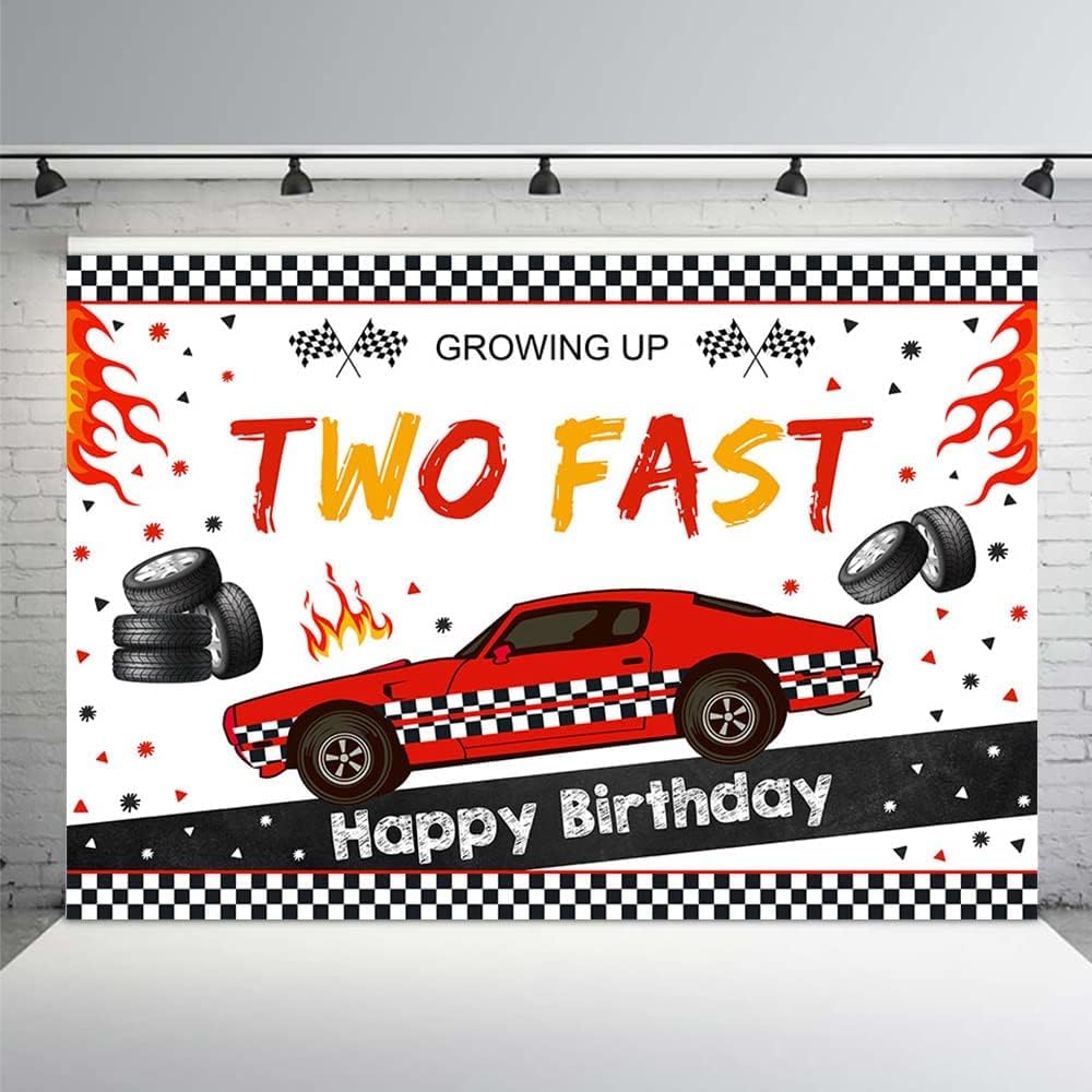 Amazon.com : Loccor 7x5ft Fabric Finish Line Race Track Backdrop Racing ...