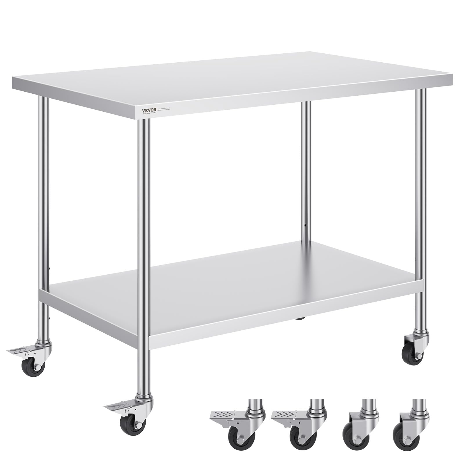 Amazon.com: VEVOR Stainless Steel Work Table 30 x 48 x 38 Inch, with 4 ...