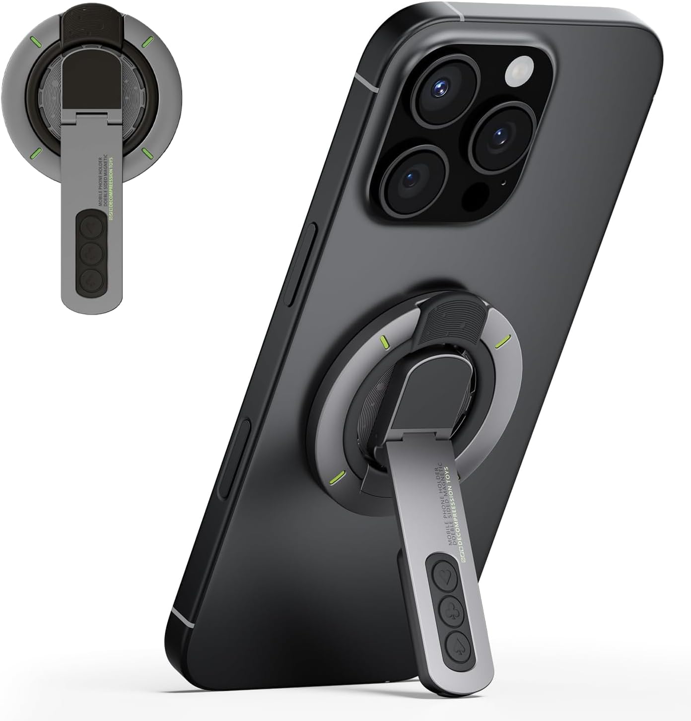 Magnetic phone holder, 360° rotating fitness phone holder with silicone ...