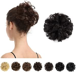 BARSDAR 100% Human Hair Bun Extension - Human Hair Messy Bun Hairpieces ...