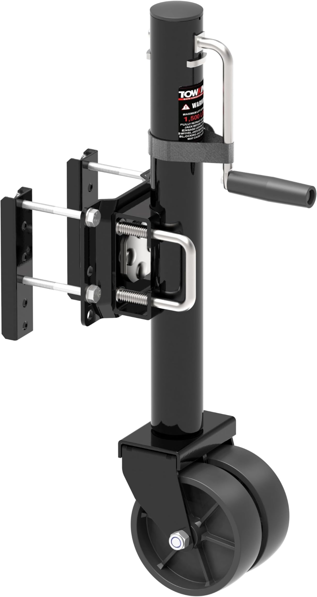 TOWKING 6-inch Dual Wheels Trailer Jack, 13" Vertical Movement, 1500 ...