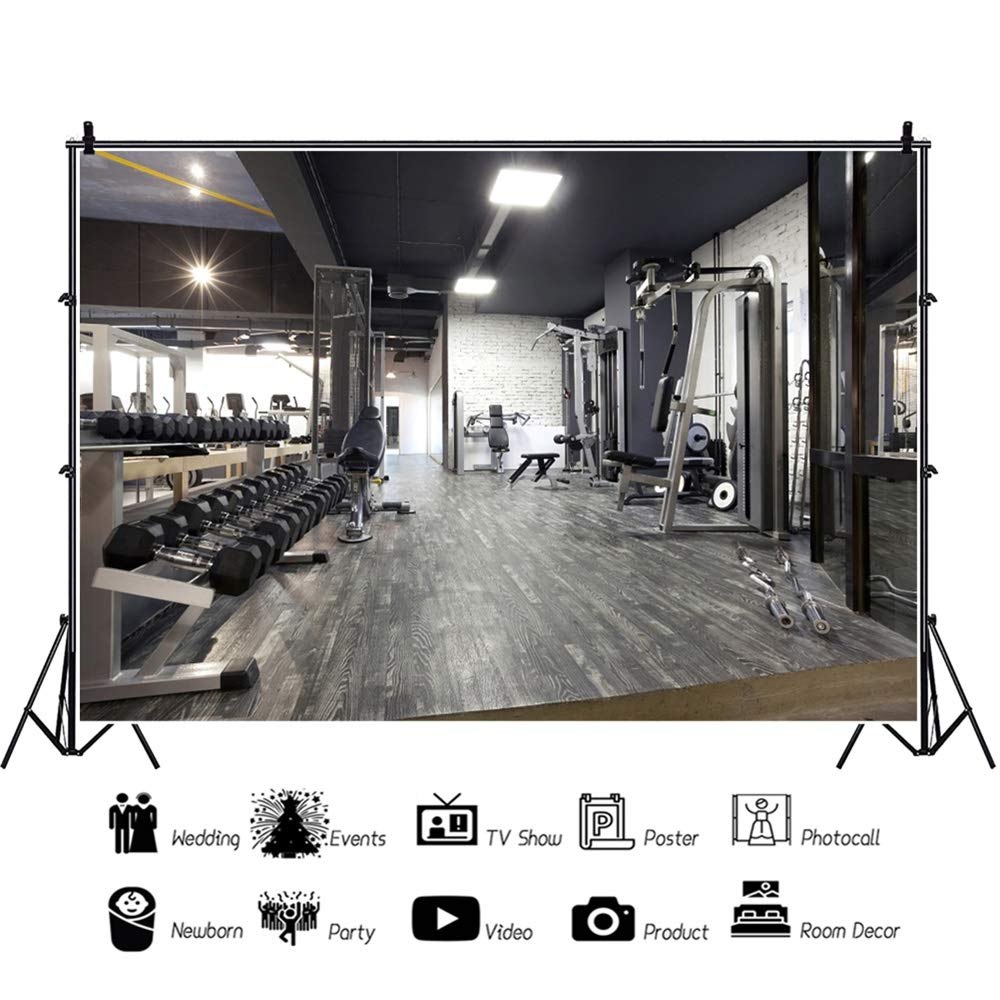 Buy Leowefowa Vinyl 10x8ft Modern Gym Interior Equipments Backdrop ...