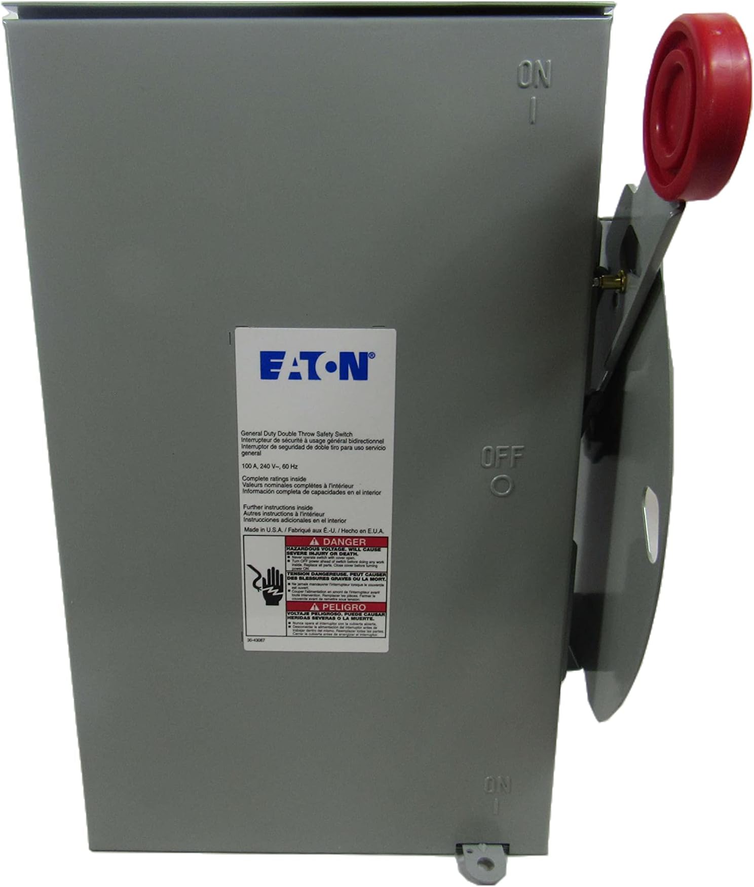 Square D - HU363RB Heavy Duty Safety Switch, Non-Fusible, 100-Amp, 600V ...