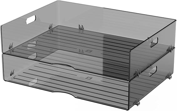 Amazon.com: NiOffice Desk Letter Tray Set 2-Tier A4 Size PET Stackable ...