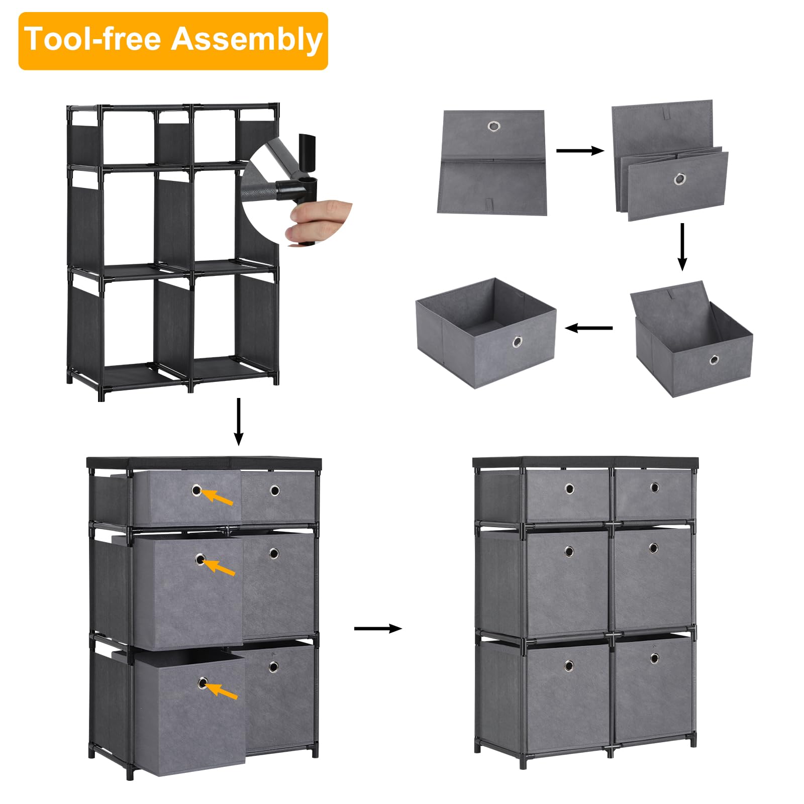 HAITRAL Cube Storage Organizer Unit for Closet,Chest of Drawers for ...