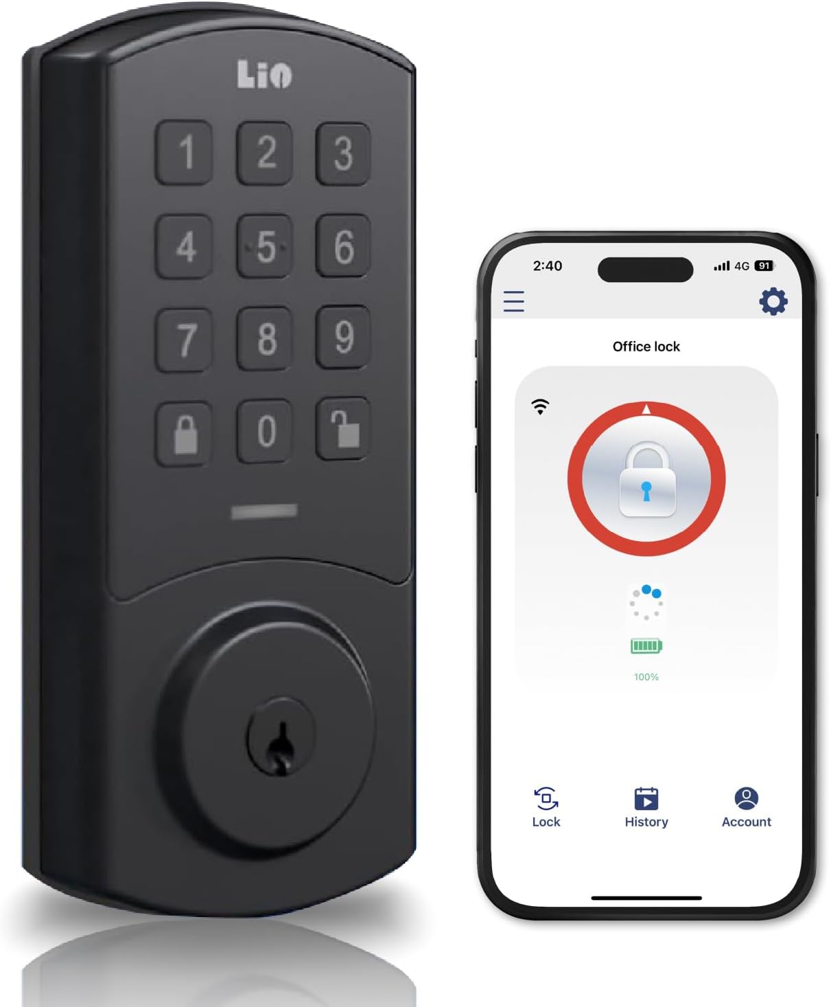 Lio Home Smart Lock with WiFi Gateway, Keyless Entry Deadbolt, Auto ...