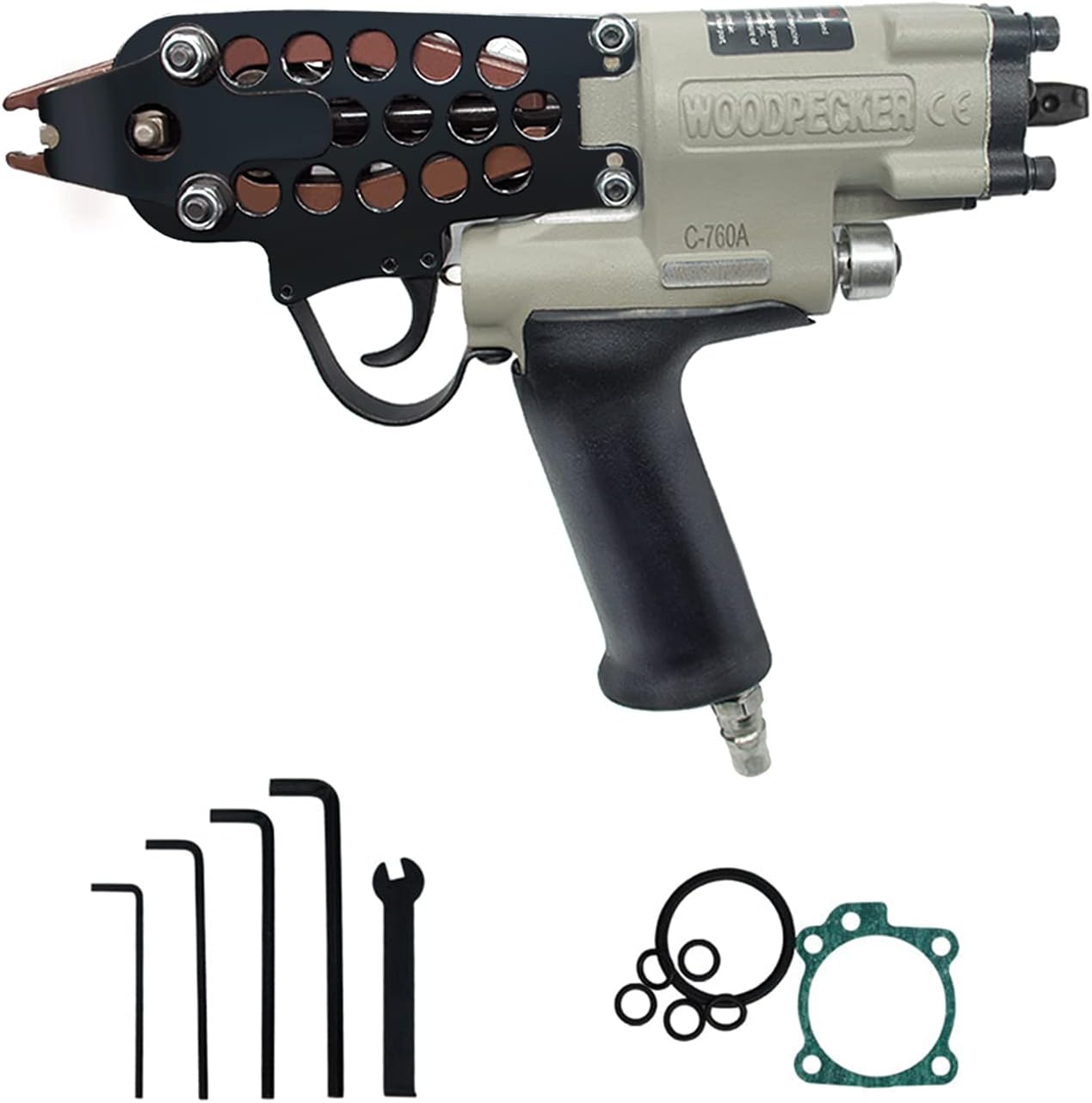 WOODPECKER C-760A 16 Guage Pneumatic Hog Ring Gun, Standard 3.0mm ...