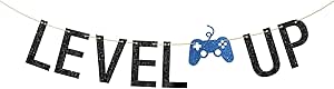Amazon.com: Level Up Banner, Video Game Birthday Party Decorations for ...