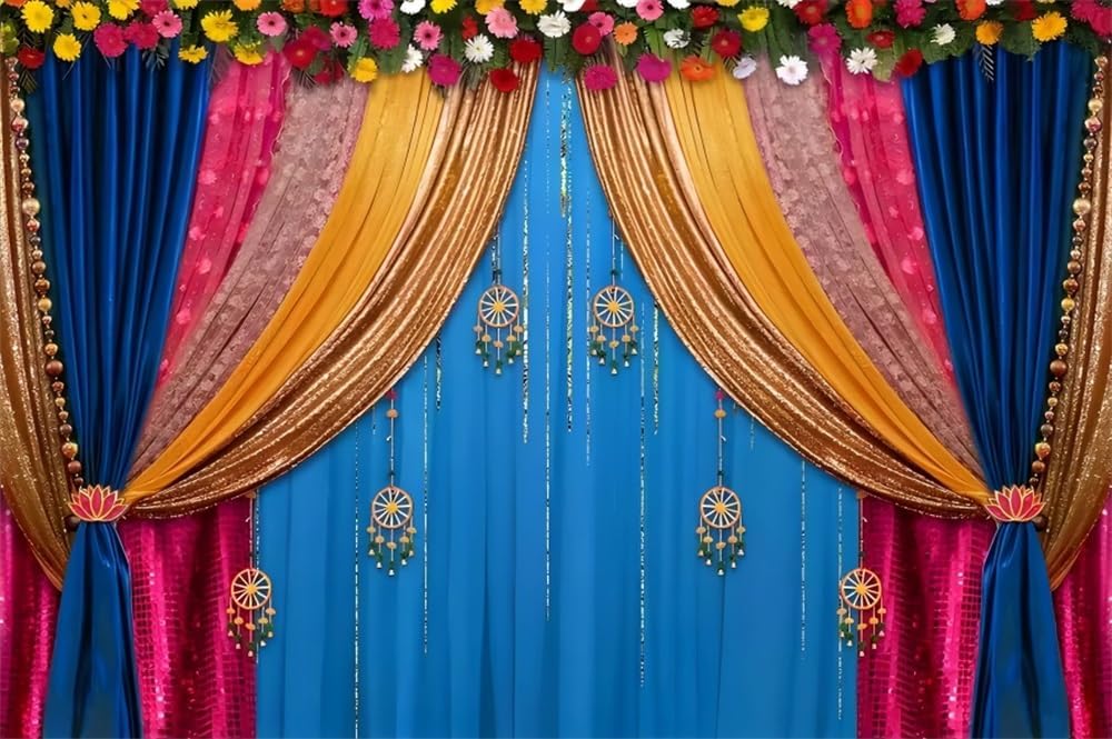 Amazon.com : OFILA Traditional Indian Backdrop 10x8FT Ethnic Style ...