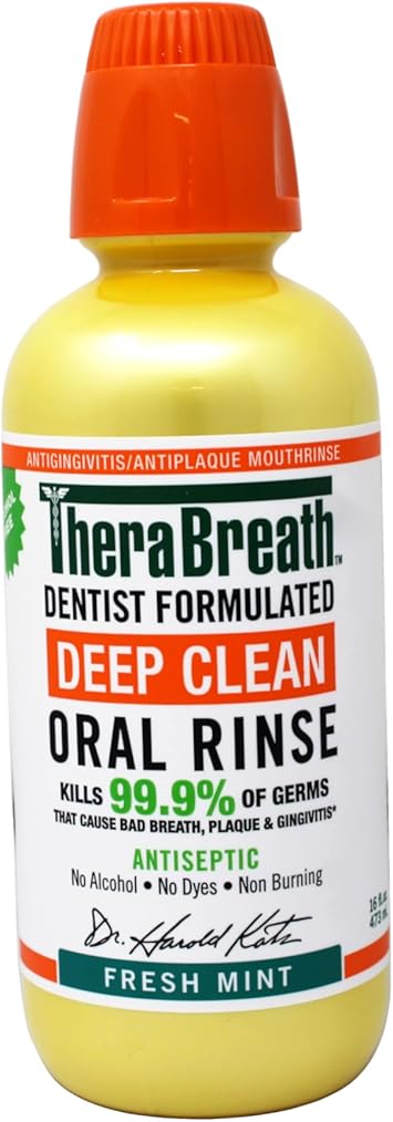 Amazon.com : TheraBreath Deep Clean Oral Rinse Mouthwash, Kills 99.9% ...