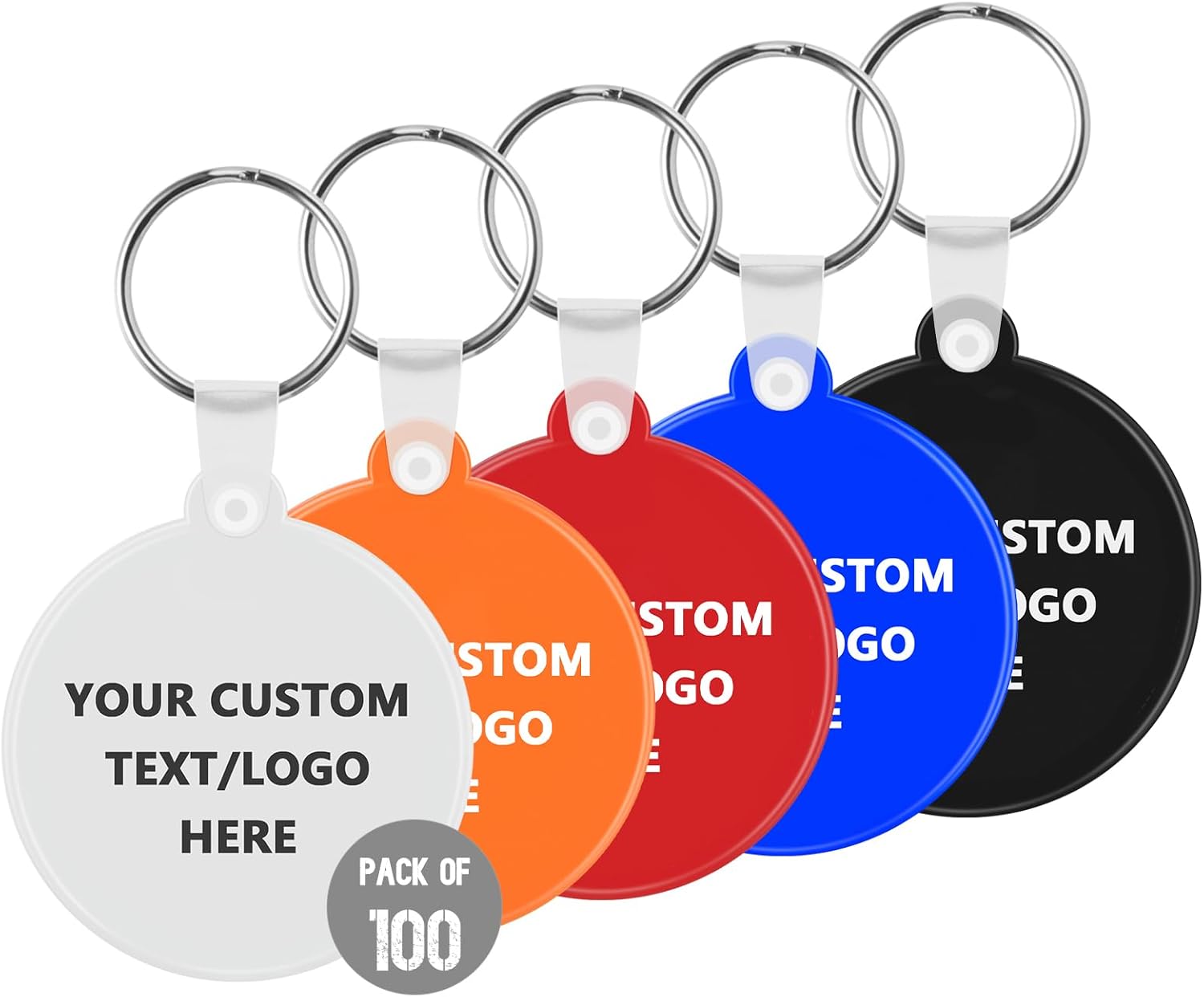 Paintechz Custom Round Soft Keychains 100 Pack, Personalized Logo, Text ...