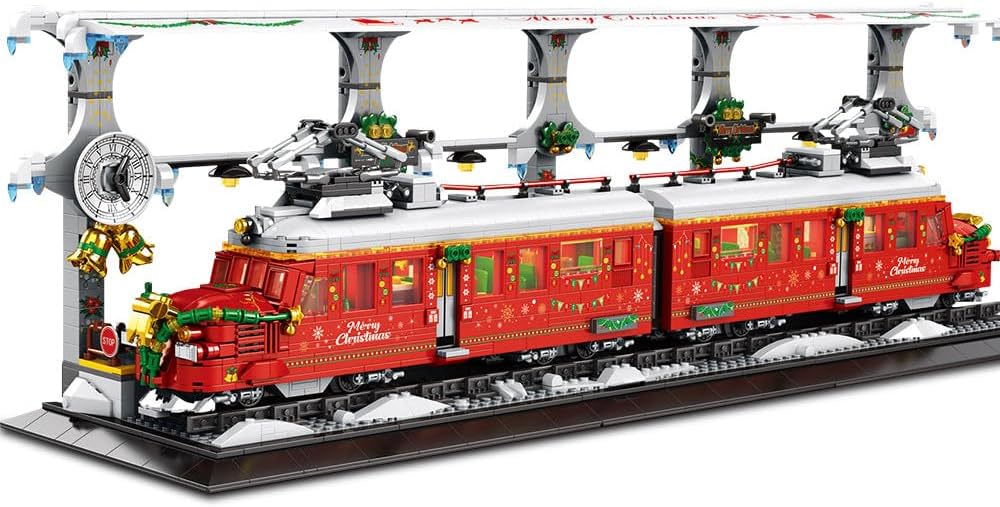 Amazon.com: kowkis Christmas Train Sets Building kit and Construction ...