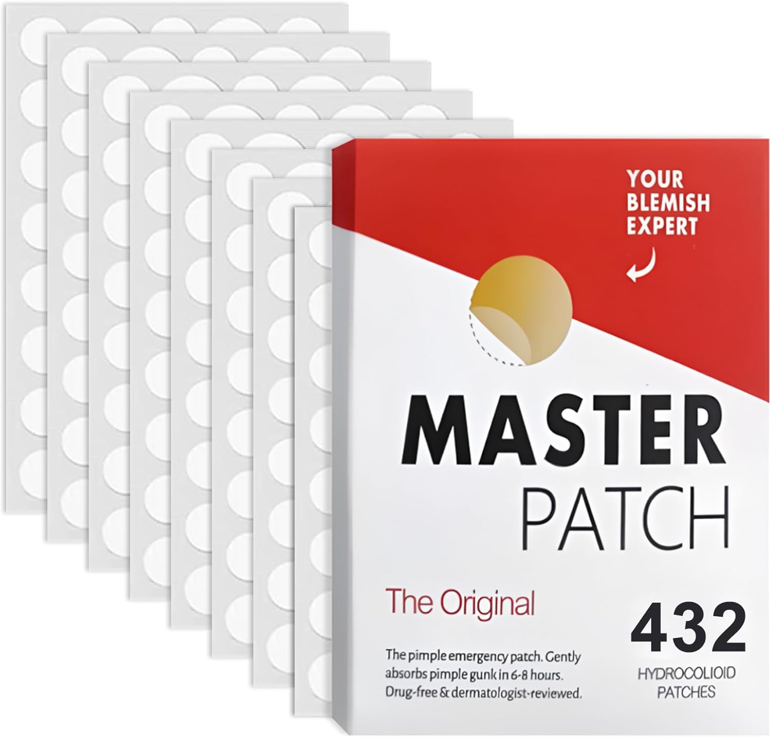 Acne Pimple Patches 432Pcs Translucent Hydrocolloid Pimple Spot Patches ...