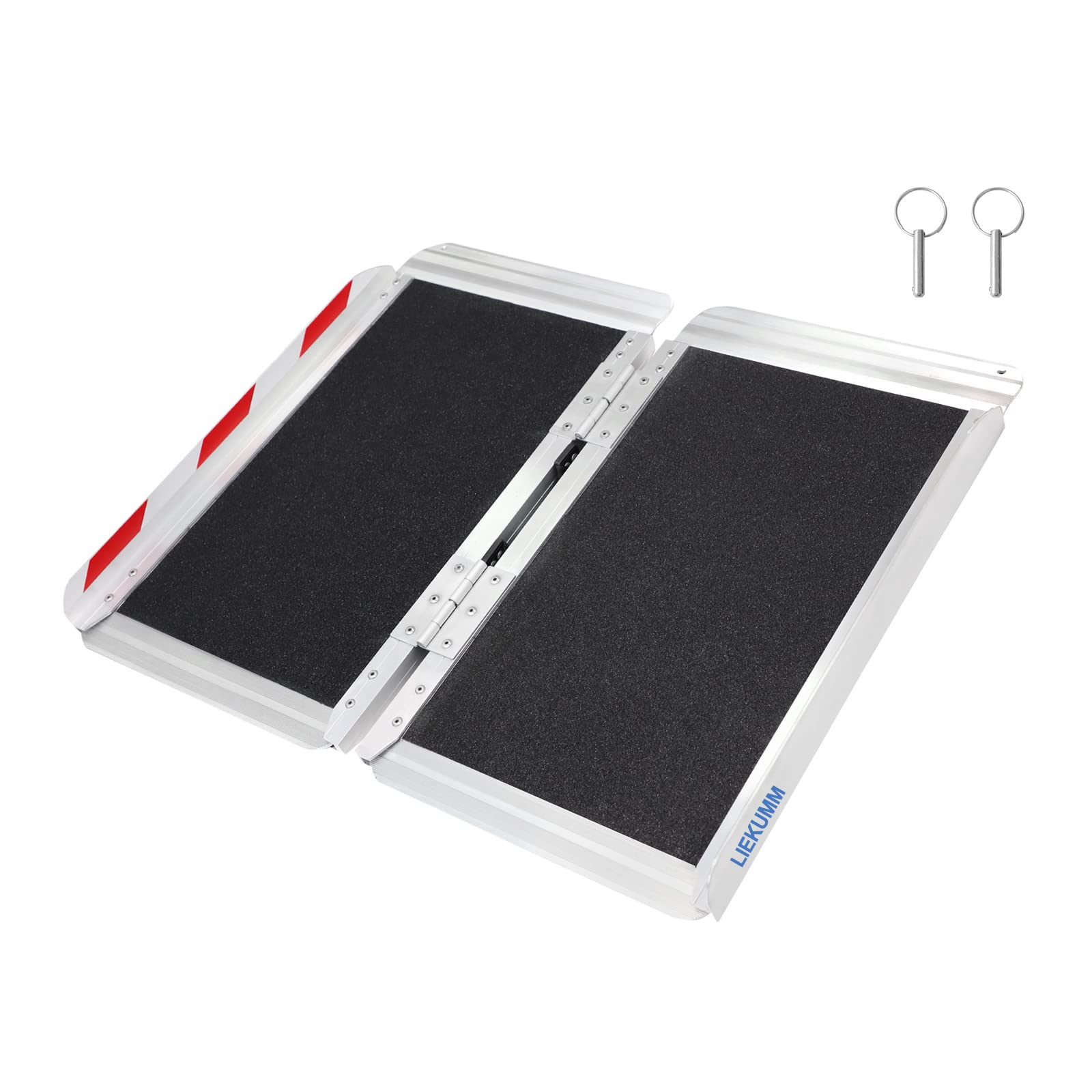 LIEKUMM 2ft Wheelchair Ramp with Non-Slip Surface, Portable Aluminum ...