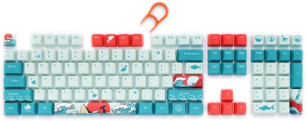 Amazon.com: 108 Keys Coral Sea Keycap Set OEM Profile PBT 5-Sided Dye ...