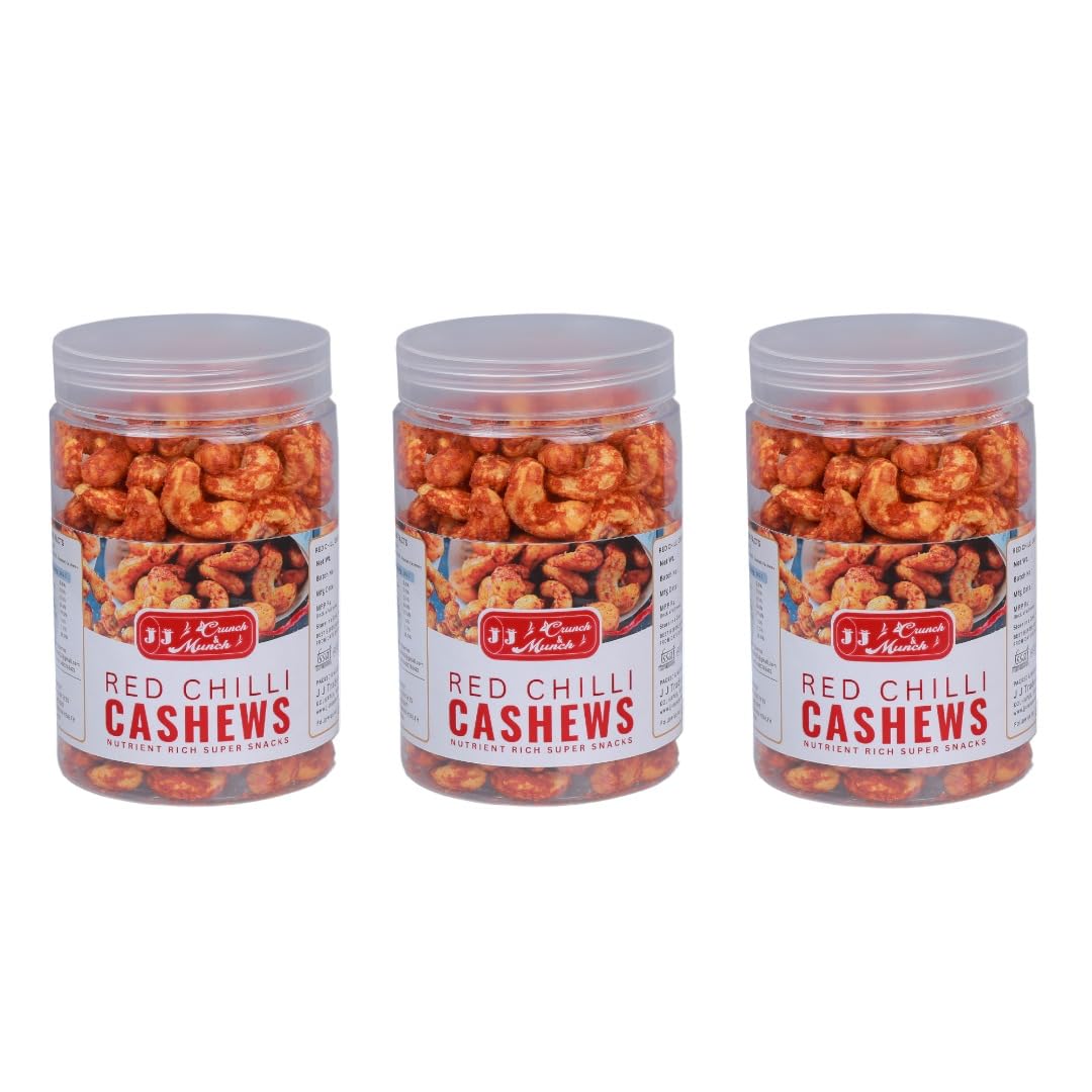 J J crunch N munch Natural Cashew Red Chili Roasted | Whole Crunchy ...