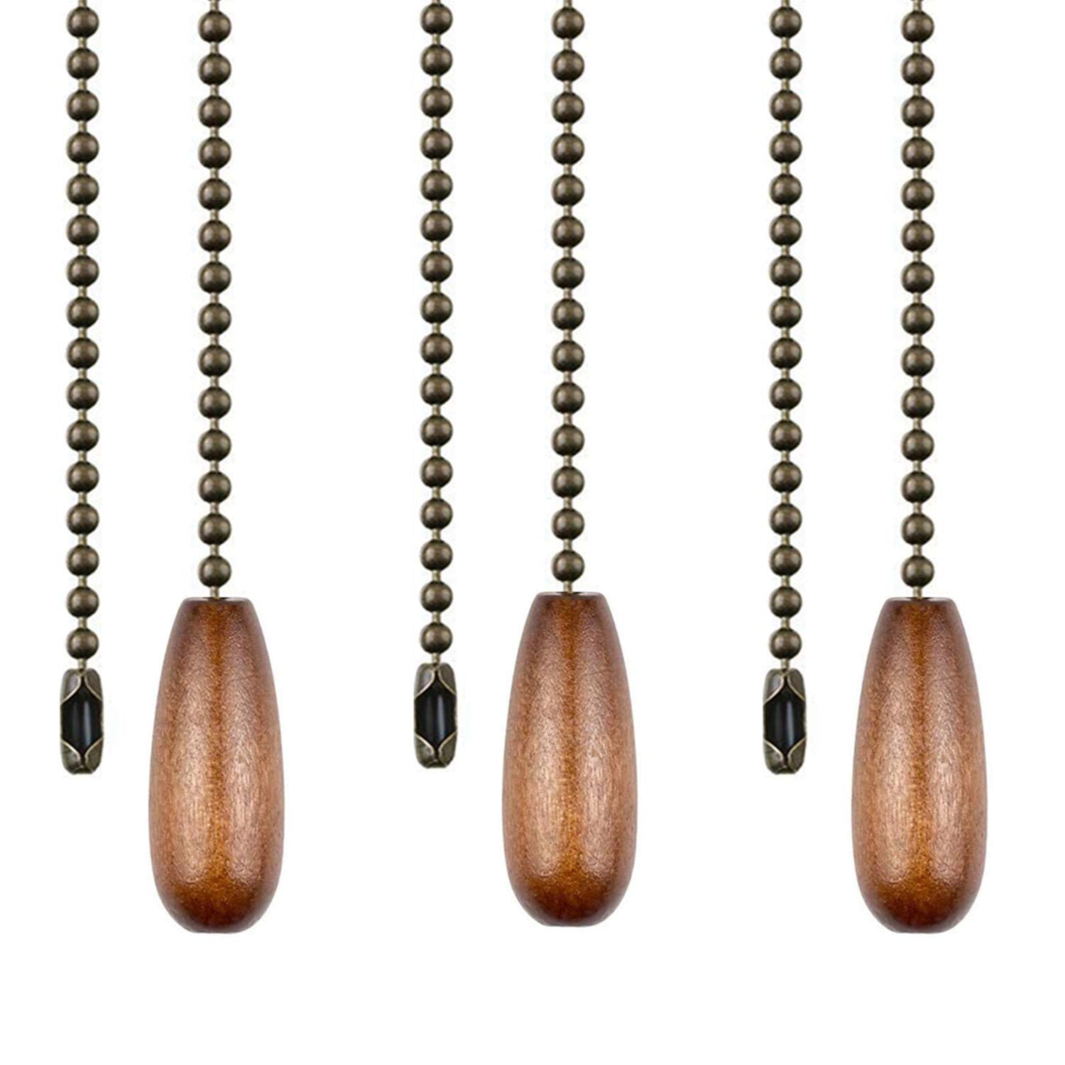 Ceiling Fan Chain Pulls Walnut Wooden Pull Chain Extension for Ceiling ...