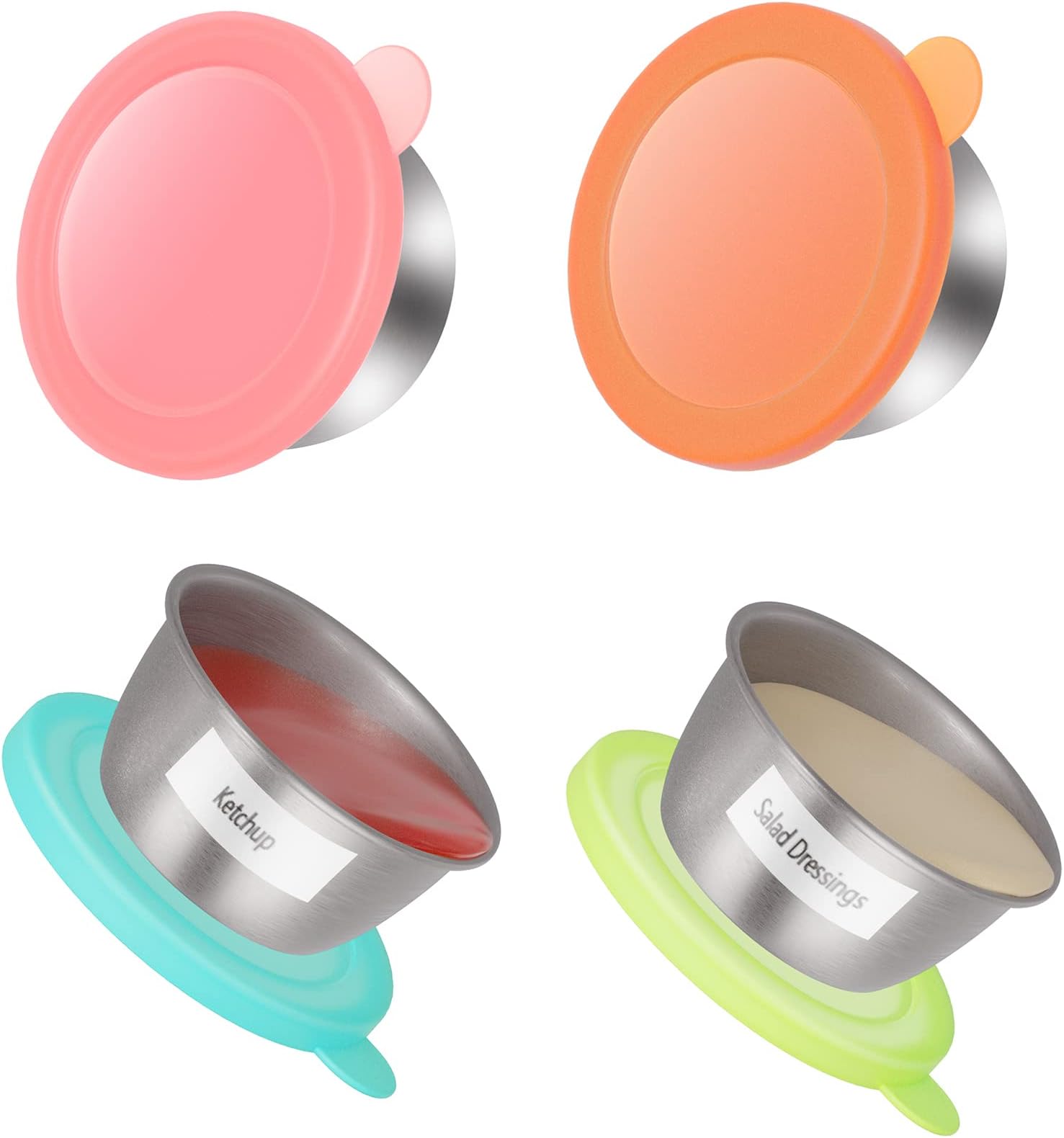 Amazon.com: Condiment Containers with Screw Lids (4-Piece) - Reusable ...