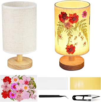 Amazon.com: Xmpmrb Dried Flowers Table Lamp，Handmade DIY Pressed Nature ...