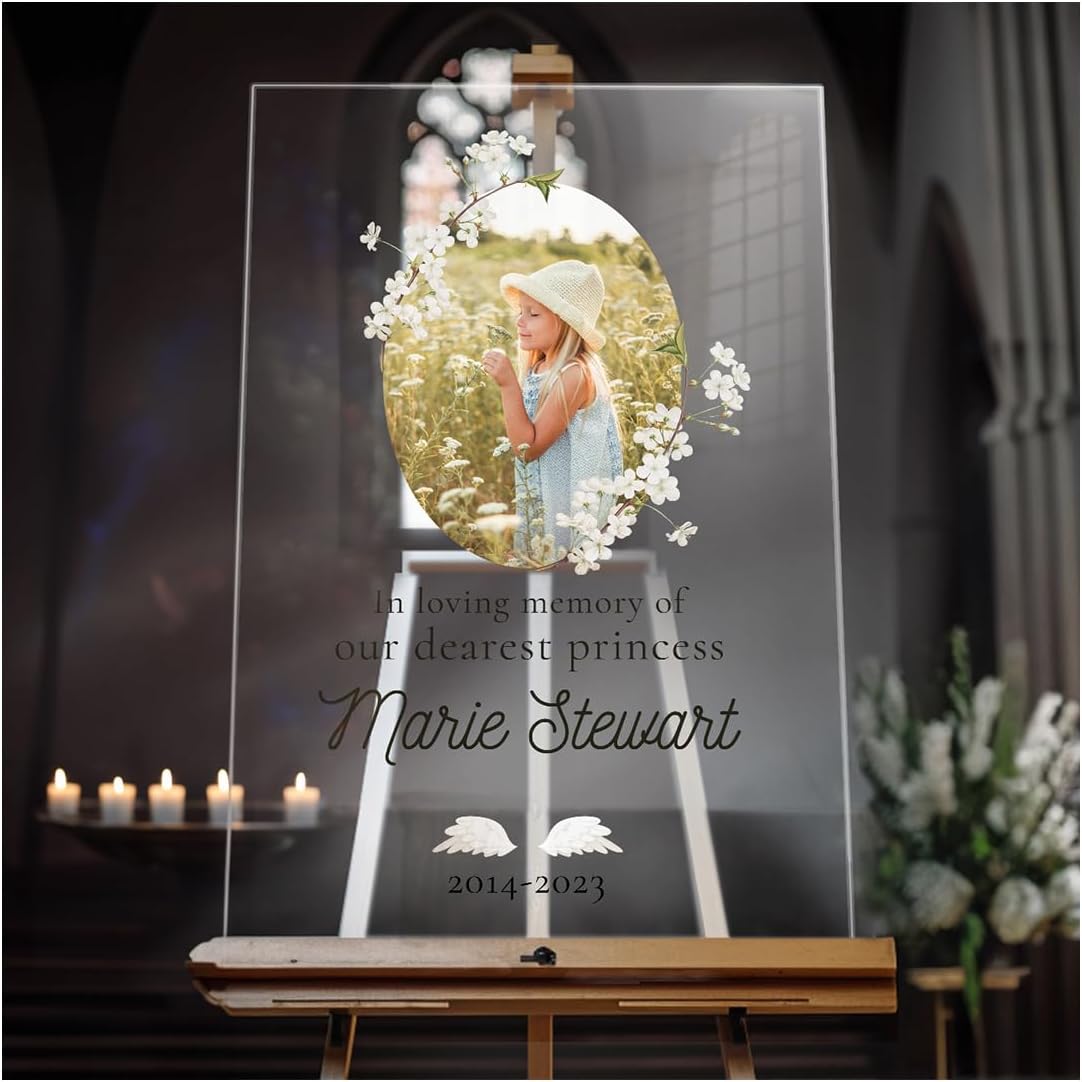 Amazon.com: SPEEDYORDERS Personalized in Loving Memory Funeral Sign ...