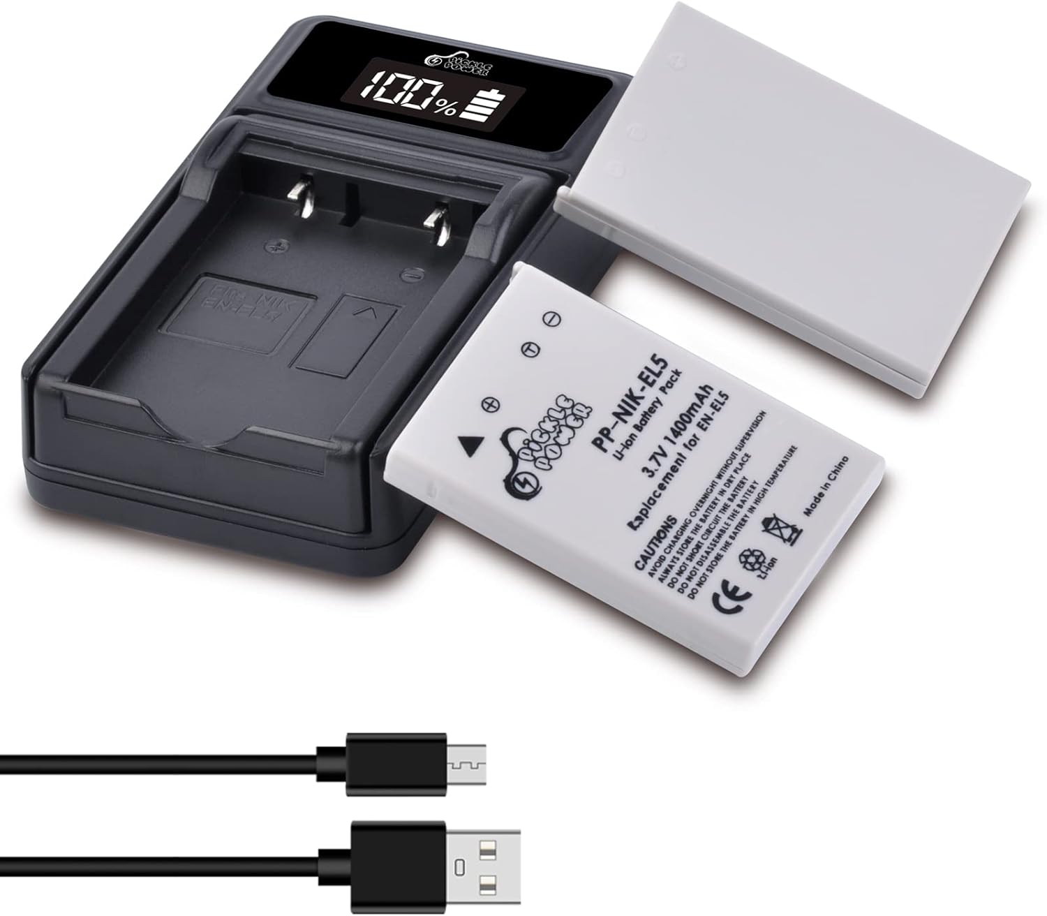 Amazon.com : Pickle Power EN-EL5 Battery and LED Charger for Nikon EN ...