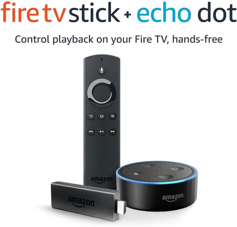 Fire TV Stick with 1st Gen Alexa Voice Remote + Echo Dot (2nd Gen ...