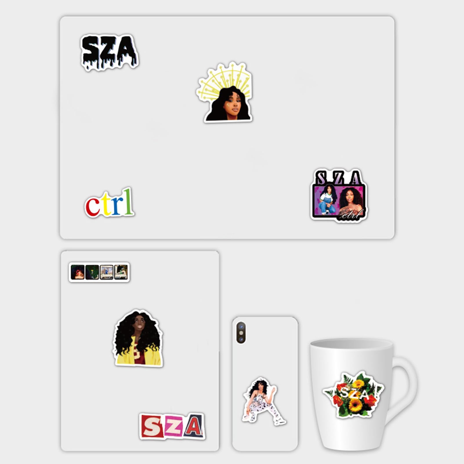 Snapklik.com : Singer SZA Stickers For Water Bottle, 50pcs Music Singer ...