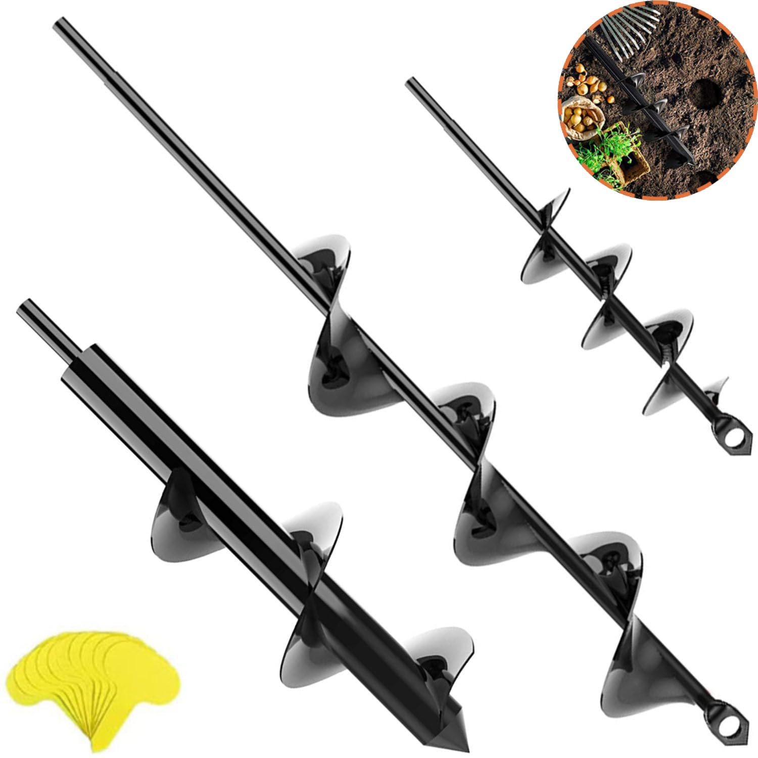 Auger Drill Bit 3pcs,Auger Drill Bit for Planting-3.5 x 12 inch +2 x 17 ...
