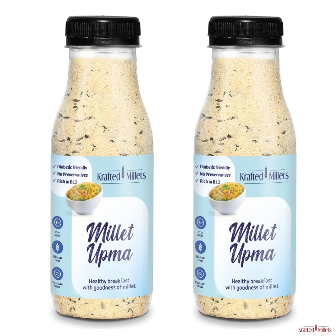 Krafted Millets Instant Upma Mix (Gluten-Free, No Palm Oil) - Instant Healthy Breakfast (Pack Of ...