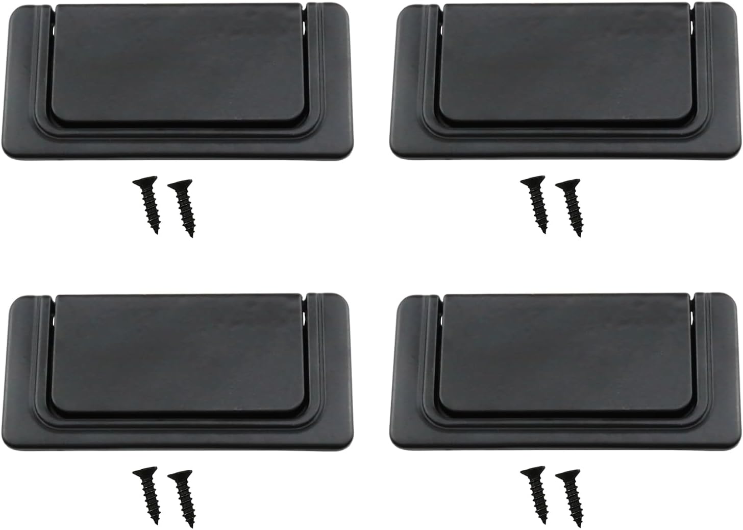Mezfrguo 3 Inch Flush Pull Handle 4 Pcs Recessed Drawer Pull Black ...