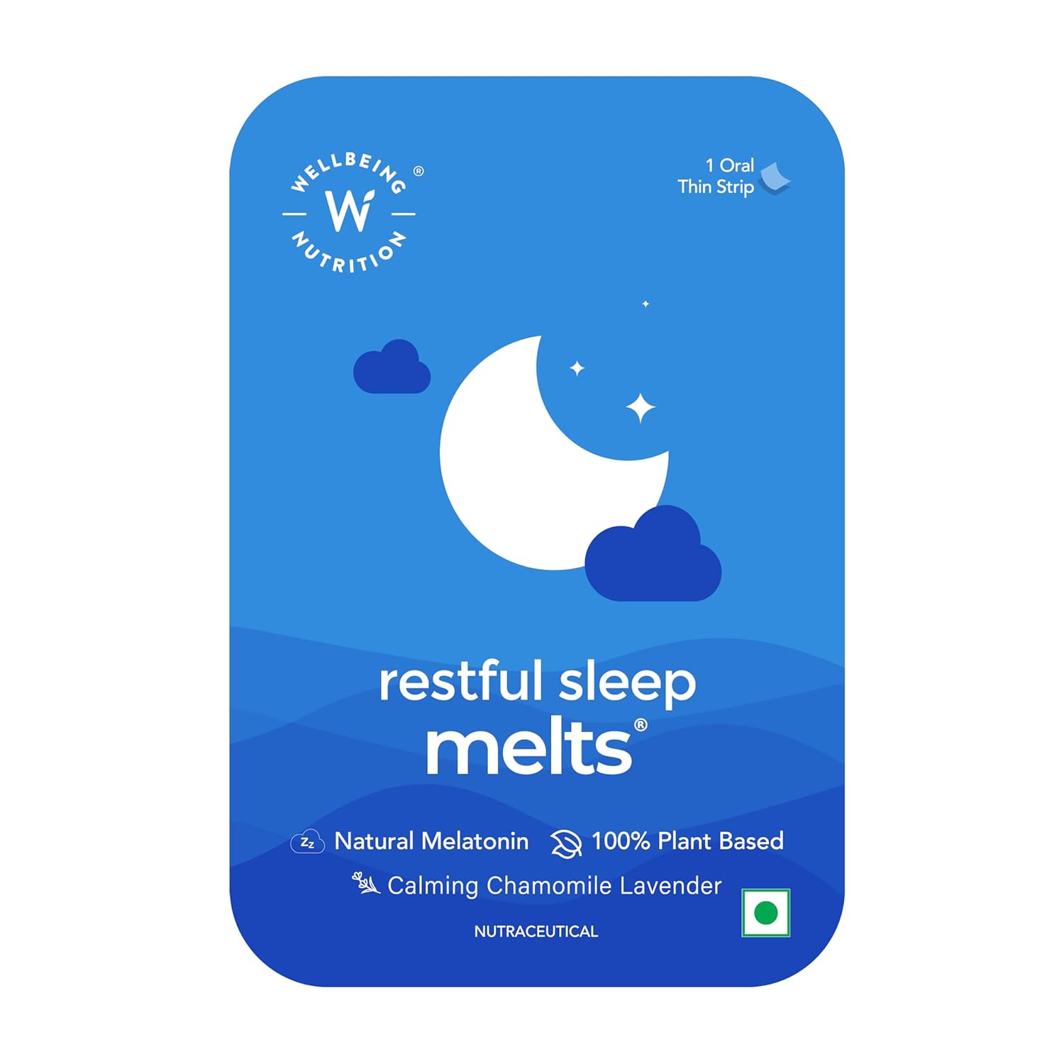 Wellbeing Nutrition Melts Restful Sleep Strips | Plant-Based Melatonin ...