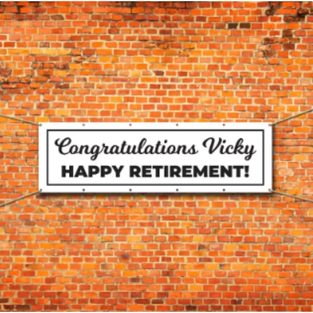 Amazon.com: Custom Name Happy Retirement Banner - Perfect for a ...