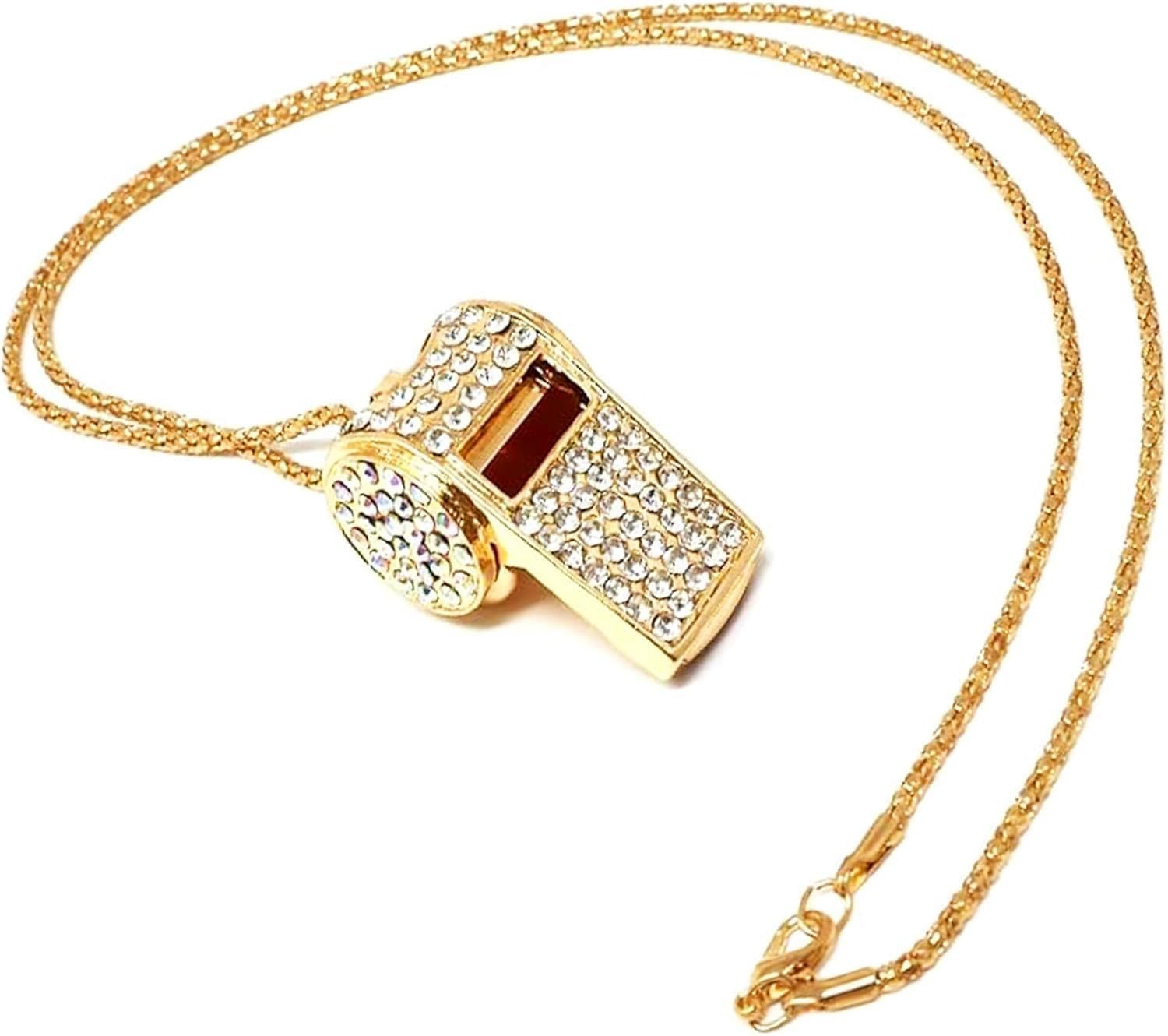 Amazon.com : Little Syohe Gold Bling Whistle, Metal Crystal Rhinestone ...