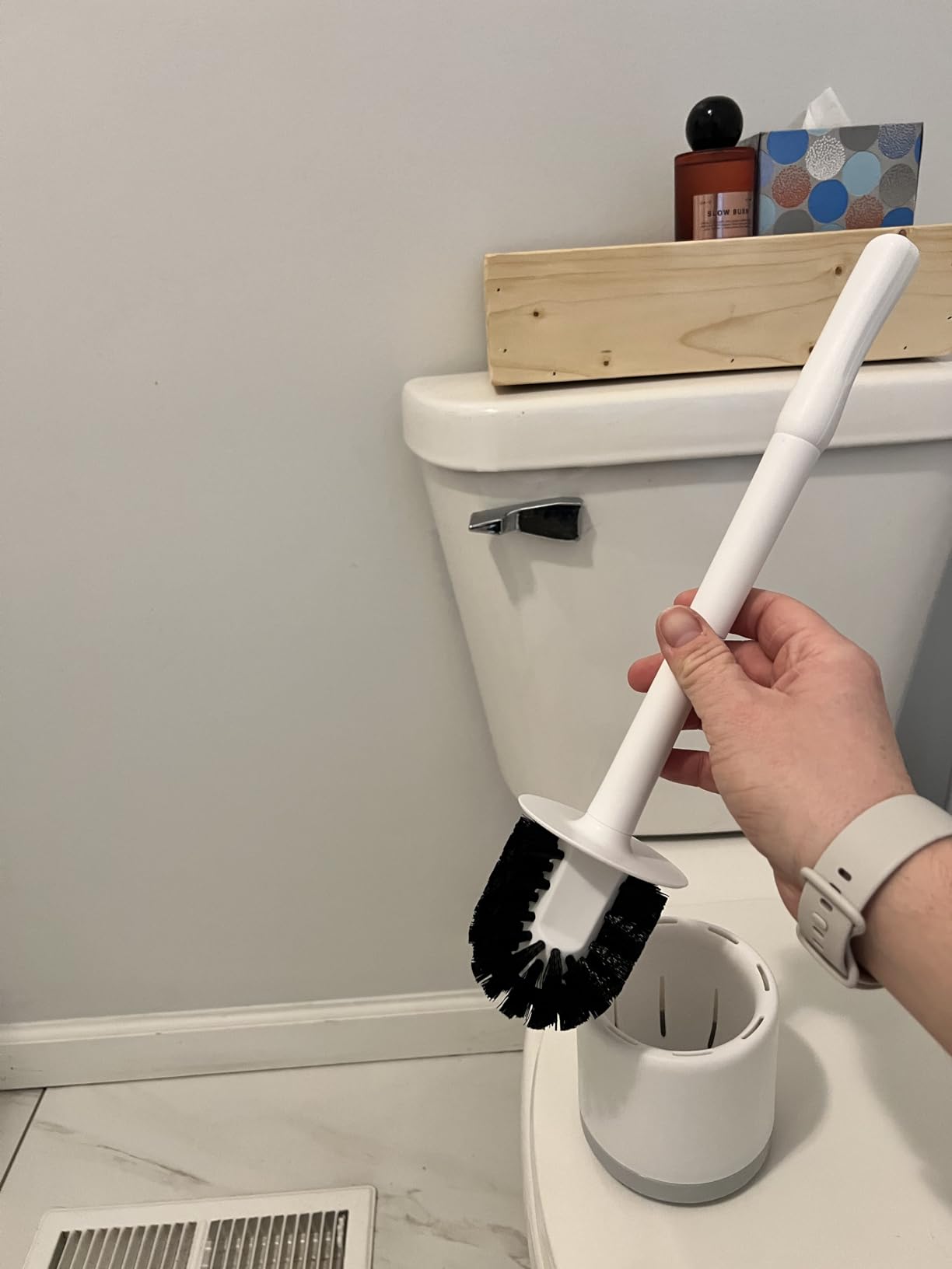 Amazon.com: Vacplus Toilet Bowl Brush and Holder, Compact Toilet Brush ...