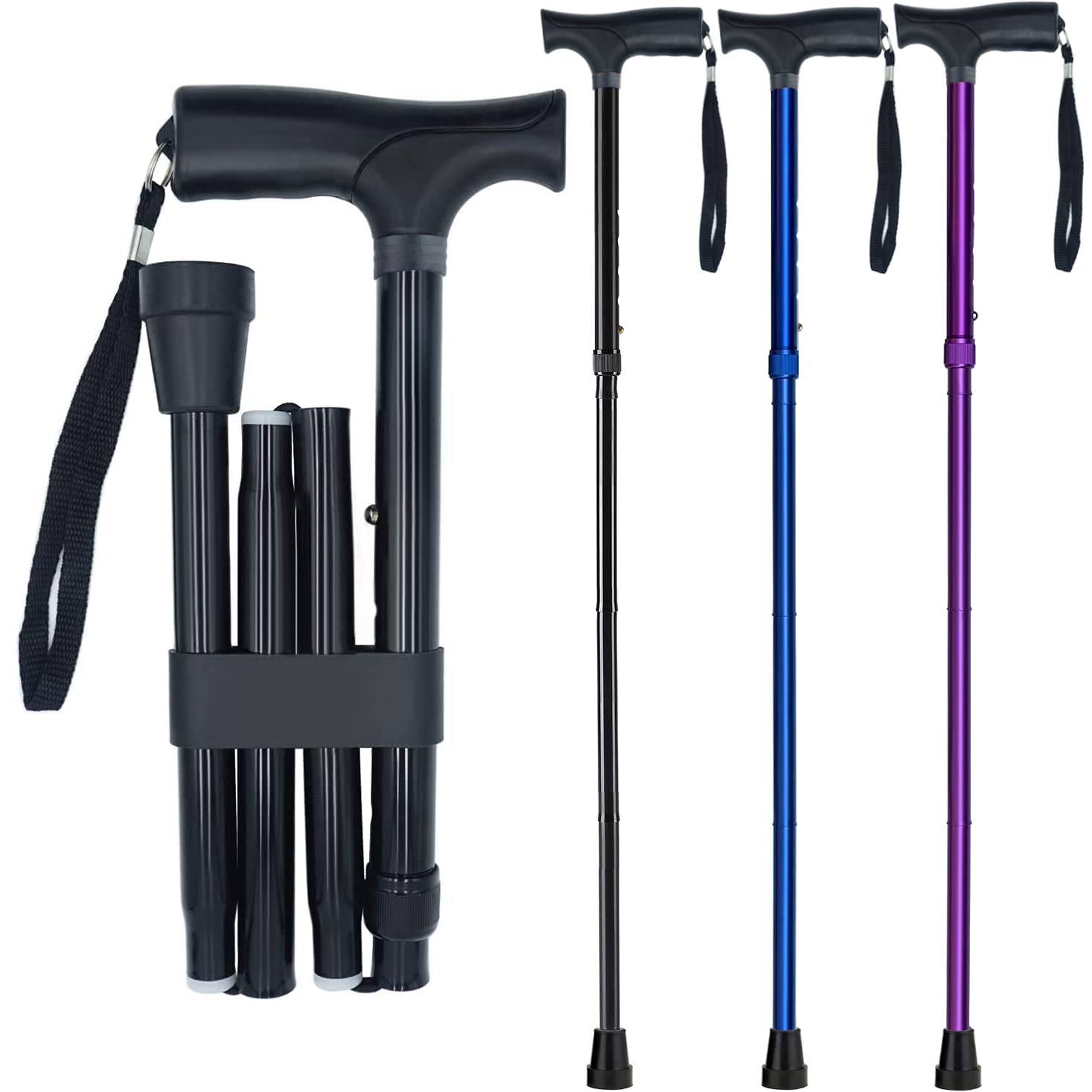 YAMTHR Walking Cane Folding Cane Adjustable Walking Cane for Women ...